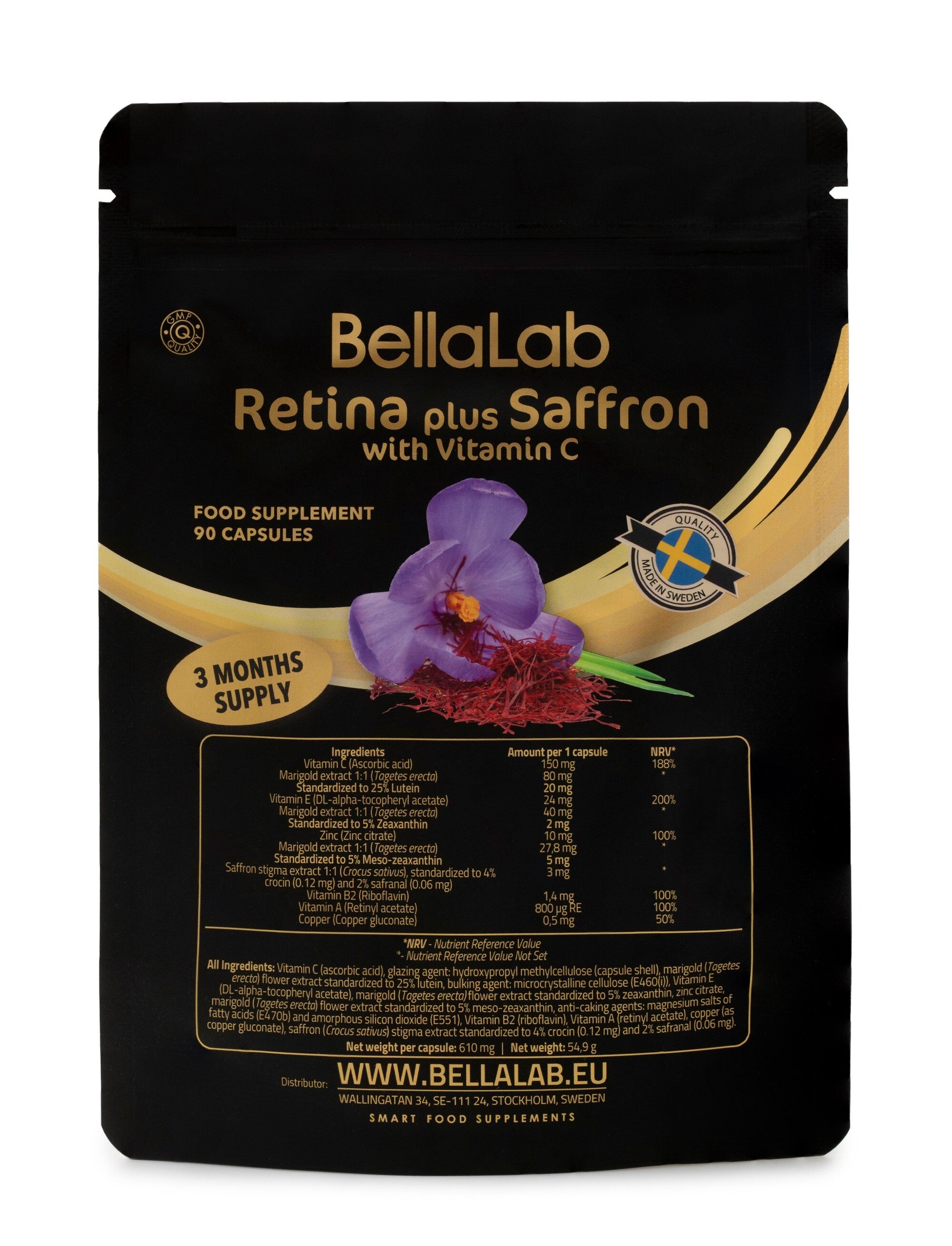 Retina plus Saffron - za zdravje in zaščito vaših oči – Bellalab SI
